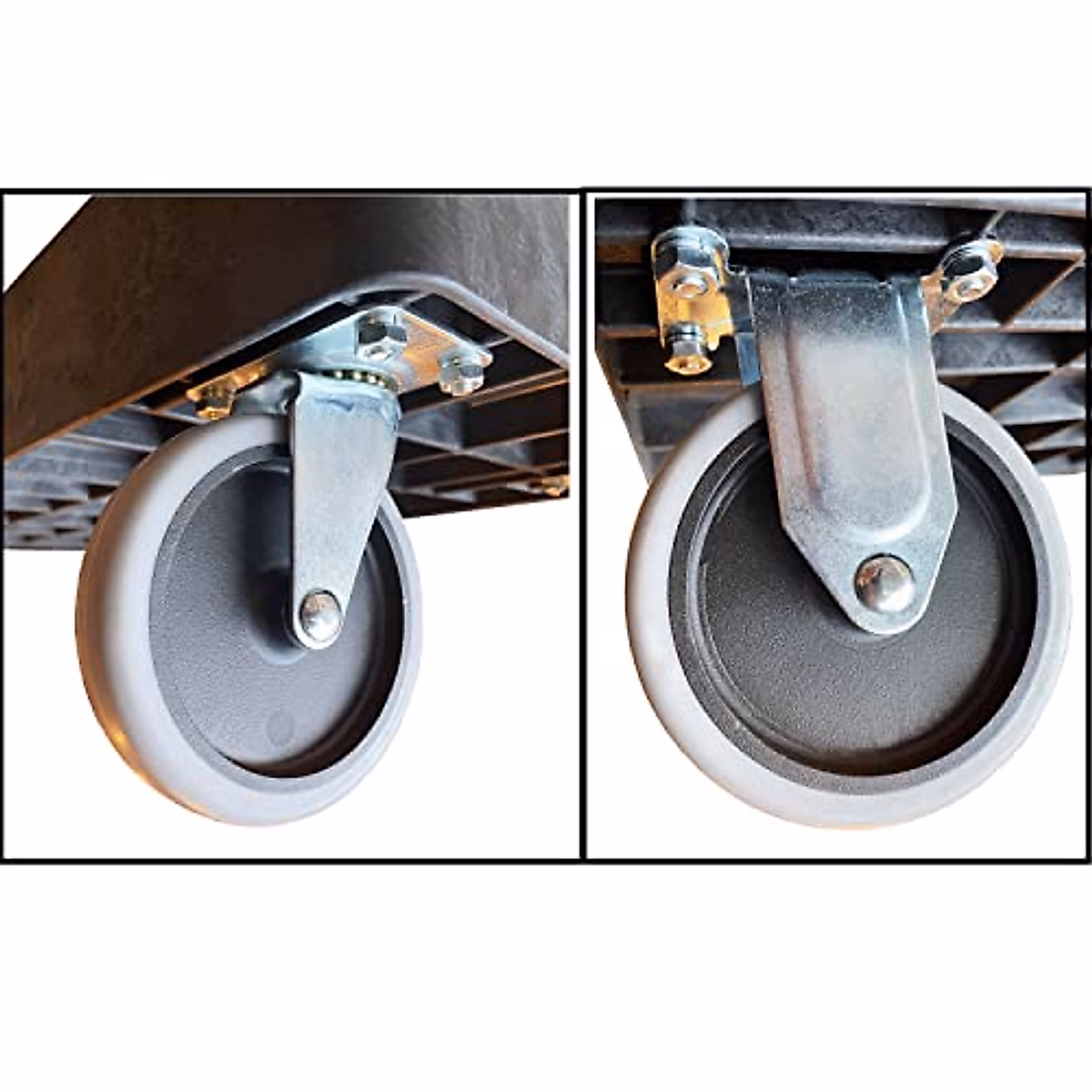 550lb Capacity Heavy Duty Plastic Utility Cart 34-1/2" L x 16-3/4" W with Handle 2 Shelves Pake Handling Tools