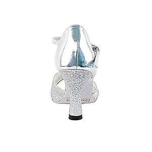 Very Fine Dancesport Shoes - Women's Latin, Rhythm, Salsa Ballroom Dance Shoes - 6030-2.5 inch Heel & Heel Protectors (Silver Stardust & Silver Leather, Size 8.5)
