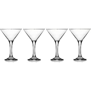 epure Milano Collection 4 Piece Stemmed Martini Glass Set - For Drinking Martinis, Manhattans, Vodka, Gin, and Cocktails (Martini Glass (6 oz))