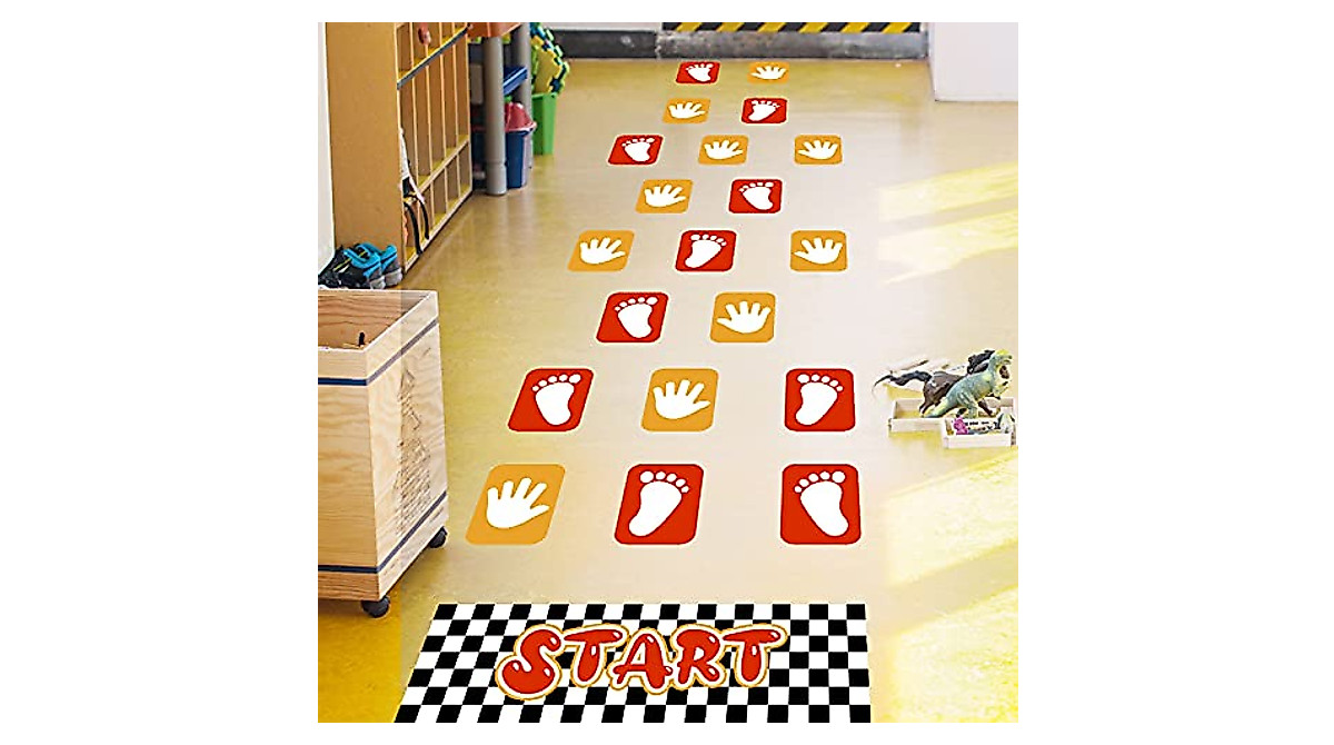 Colorful Footprint Floor Stickers for Kids' Rooms