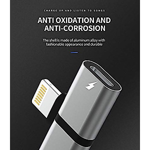 Headphone Adapter Lightning to Audio Jack and Charger Extender Earphone Charging Splitter Compatible with iPhone 11 12Mini pro max xs xr x se2 7 8plus for ipad air Cable Converter Apple MFI Certified