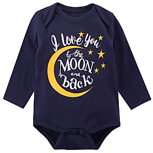 Baby Boys 3PCS Space Outfit Newborn Love You to The Moon and Back Starry Sky Long Sleeve Pant Set (Blue04 0-3 Months)