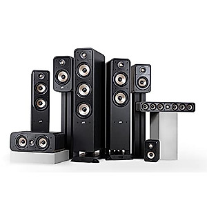 Polk Signature Elite ES20 Bookshelf Speaker - Hi-Res Audio Certified, Dolby Atmos & DTS:X Compatible, 1" Tweeter & 6.5" Woofer, Power Port Technology for Effortless Bass (Pair, Stunning Black)