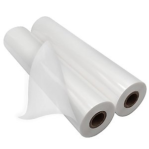 Thermal Laminating Film Rolls, Clear Stretch Film Laminating Rolls 25 inches x 500 feet, 1 Inch Core 1.2 Mil Glossy Finish Film for Printed Protection(2 Rolls)