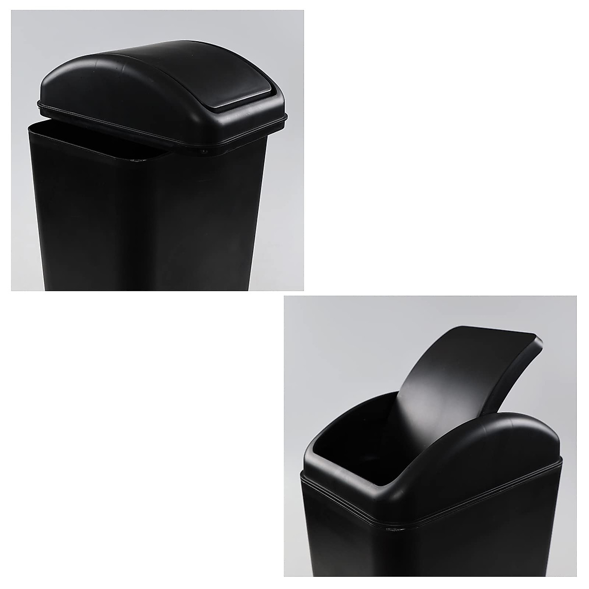 Sandmovie 3.5 Gallon Slim Garbage Bin with Swing-top, Plastic Swing Lid Trash Can, 1 Pack