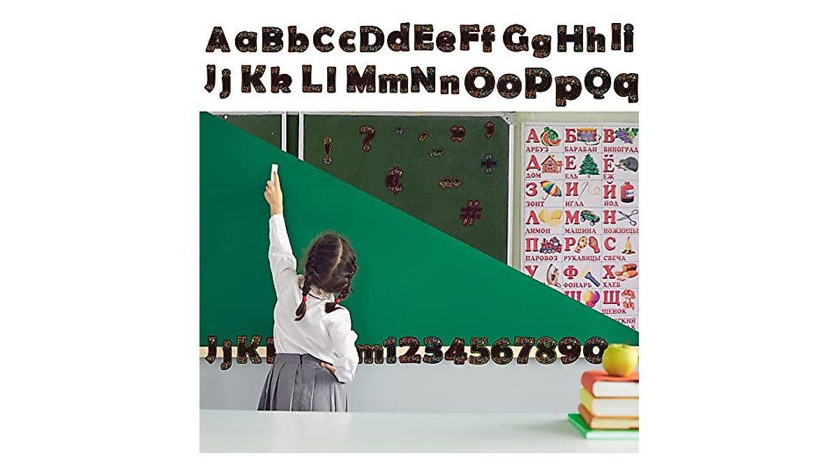 76 Pcs Letters Combo Pack Classroom Black Alphabet Letters Numbers ...