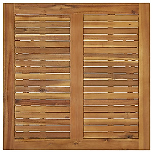 vidaXL Patio Table, 35.4"x35.4"x29.5", Solid Acacia Wood, Folding Design Weather-Resistant, Rustic Brown, Square-Shaped, Outdoor Furniture