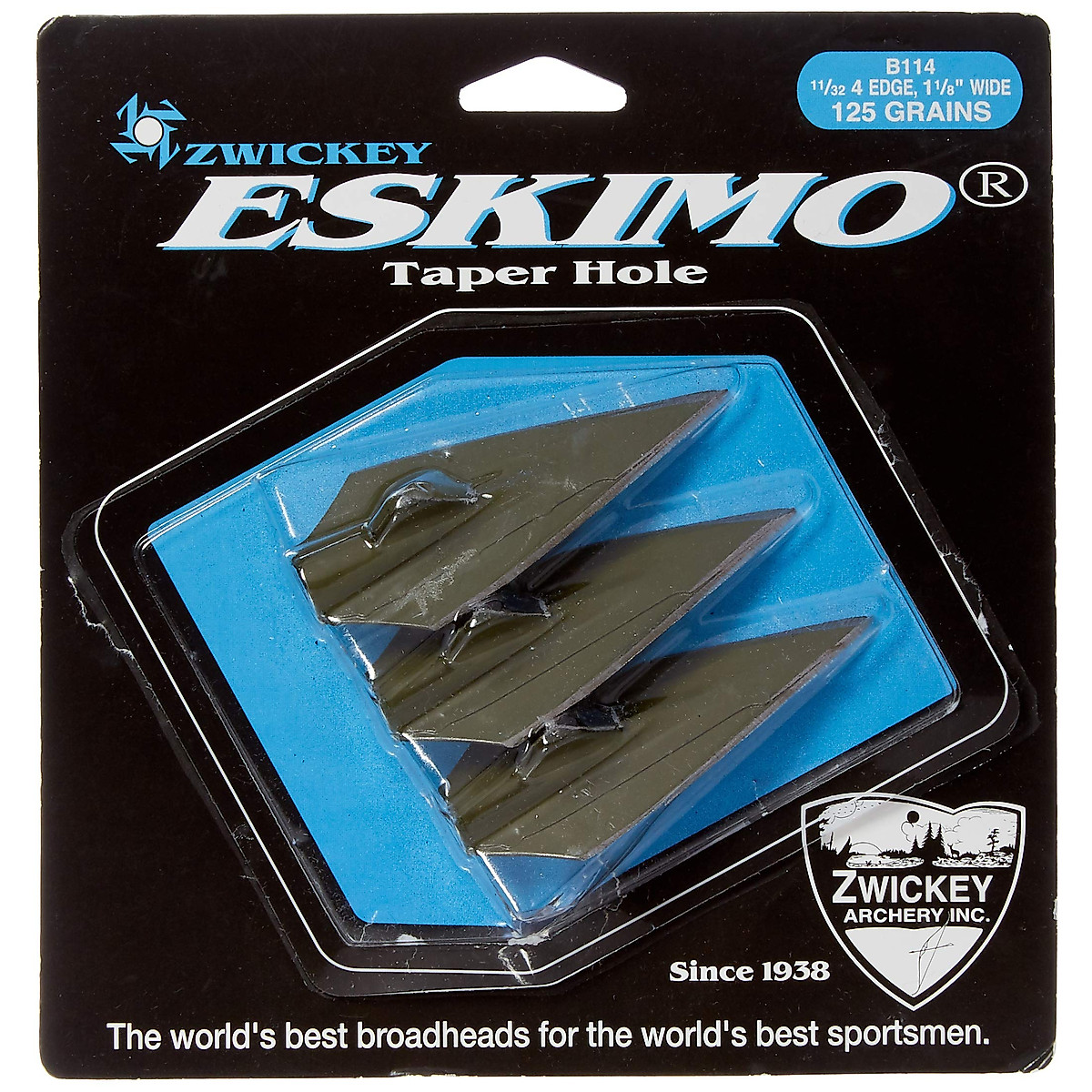 Zwickey Eskimo Broadhead Glue On 4 Blade 125 Gr. 3pk. Green