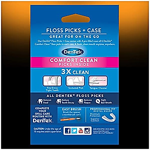 DenTek Floss Picks & Travel Case for On-the-Go, 4 Travel Cases & 12 Floss Picks, 6 Pack