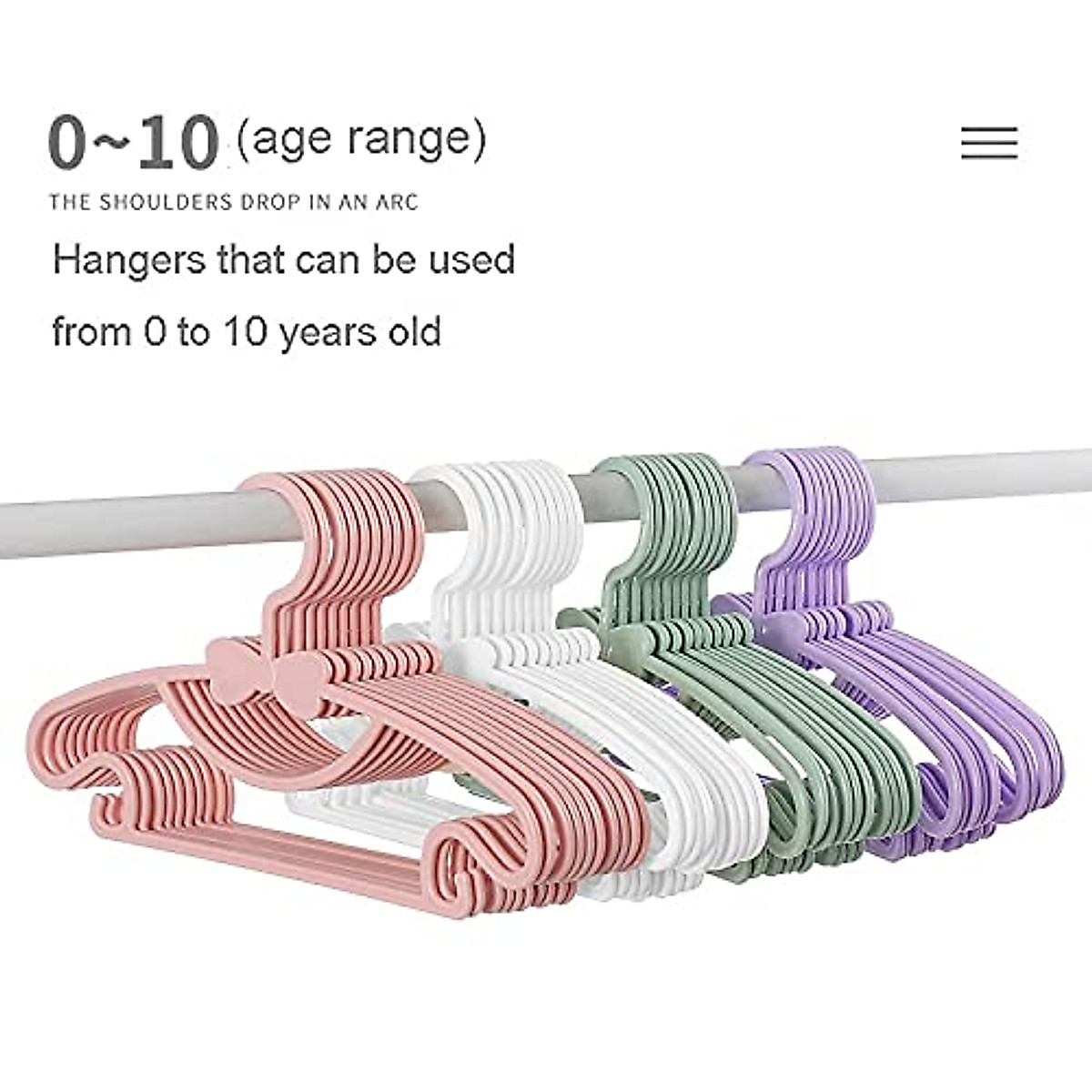 10pcs Kid Hanger Kids Clothes Hanger Racks Portable Plastic Display Hangers Windproof Children Coats Hanger Baby Clothing Organizer (Purple)