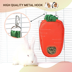 JanYoo Hay Feeder for Guinea Pigs Rabbit Food Dispensers Bag Rack Storage Manage Hanging Feeding Large Capacity 0.26lb