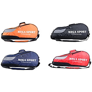 4 Racquet Tennis Bag with Shoe Compartment, Badminton Equipment Bag, Sports Racket Cover Holder Case with Adjustable Shoulder Strap for Tennis, Badminton, Pickleball, Squash, Cricket (Blue)