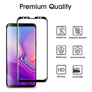 OTAO Galaxy S9 Plus Screen Protector Tempered Glass (2 Pack), 3D Curved Dot Matrix [Full Screen Coverage] Glass Screen Protector for Samsung Galaxy S 9 Plus with Installation Tray [Case Friendly]