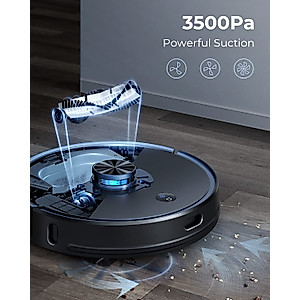 Laresar Robot Vacuum and Mop with Auto Dirt Disposal, Max 3500pa Suction, App Control, Editable Map, Lidar Navigation Smart Mapping, Works with Alexa, L6 Pro Robot Vacuum Cleaner Ideal for Pet Hair