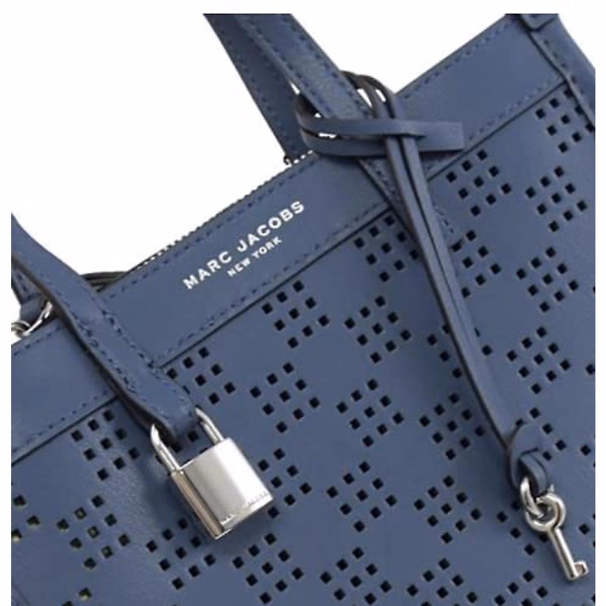 Marc Jacobs The Grind Mini Coated Leather Crossbody (Blue Sea)