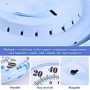 Indoor Outdoor Thermometer Hygrometer - 10'' Indoor Outdoor Thermometer Wireless, Wall Thermometer Hygrometer Analog, Battery Free Outdoor Thermometer Large Numbers, Decorative Room Thermometer Indoor