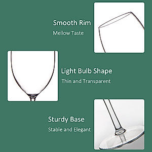 MICHLEY Unbreakable Wine Glasses, 100% Tritan Plastic Shatterproof Large Wine Glasses 20 oz, Set of 2