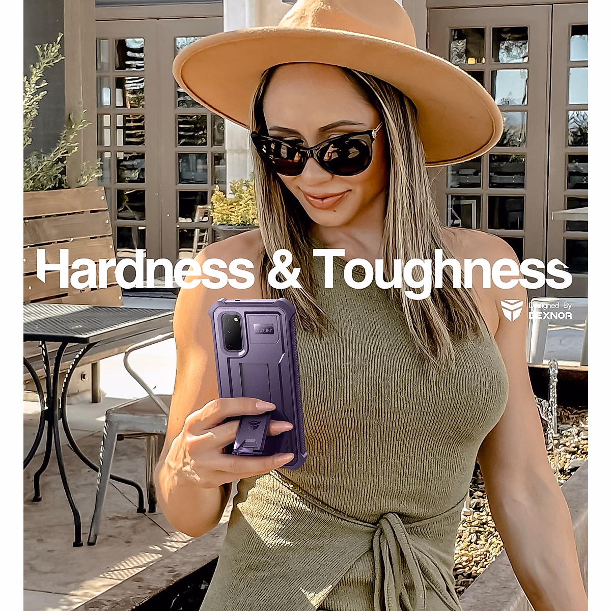 Dexnor for Samsung Galaxy S20 5G Case/6.2 inches, [Built in Screen Protector and Kickstand] Heavy Duty Military Grade Protection Shockproof Protective Cover for Samsung Galaxy S20 5G,Mulberry