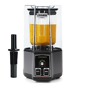 CRANDDI Commercial Blender, 80oz Blender for Crushing Ice, Chopping, Grinding, Blending, 1500W Blender with Tamper and Removable Soundproof Cover, K85 (Grey)