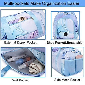 Sports Duffel for Girls Dance Bag Teen Duffle Bag Girls Weekender Bag Teen Gym Bag Travel Ballet Bag with Shoe Compartments