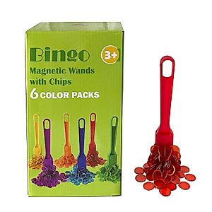 Yuanhe Magnetic Bingo Chips Set - 6 Colors Magnetic Wands with 600 Metal Chips for Counting and Sorting, Educational Activities