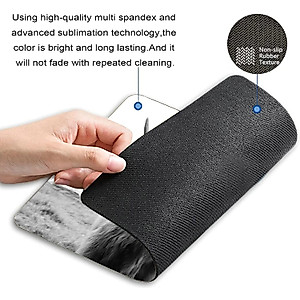 Black and White Mouse Pad, Scottish Highland Cow on Isle of Mull Mouse Pad, Mouse Mat Square Mouse Pad Non Slip Rubber Base MousePads for Office Laptop, 9.5"x7.9"x0.12" Inch