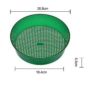DOITOOL- 2PCS Mesh Plastic Garden Sieve Gardening Seedling Tool Riddle for Compost Soil Stone (Green, with Color Deviation)