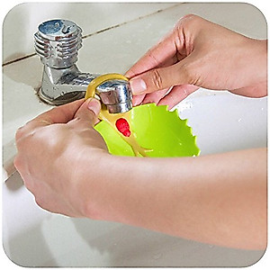 Yonisun Faucet Cover, Leaf Design Safety Faucet Extender For Children Toddler Kids Hand Washing Baby Kids Hand Wash Helper Bathroom Sink(2PCS/Pack)