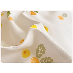 Generic 100% Cotton Duvet Cover and 2pc Pillowcases Twin Queen King Full Size Orange Fruit Print Bed Linen Bedding Home Textile with Zipper Closure and 4 Tiers (King), Green