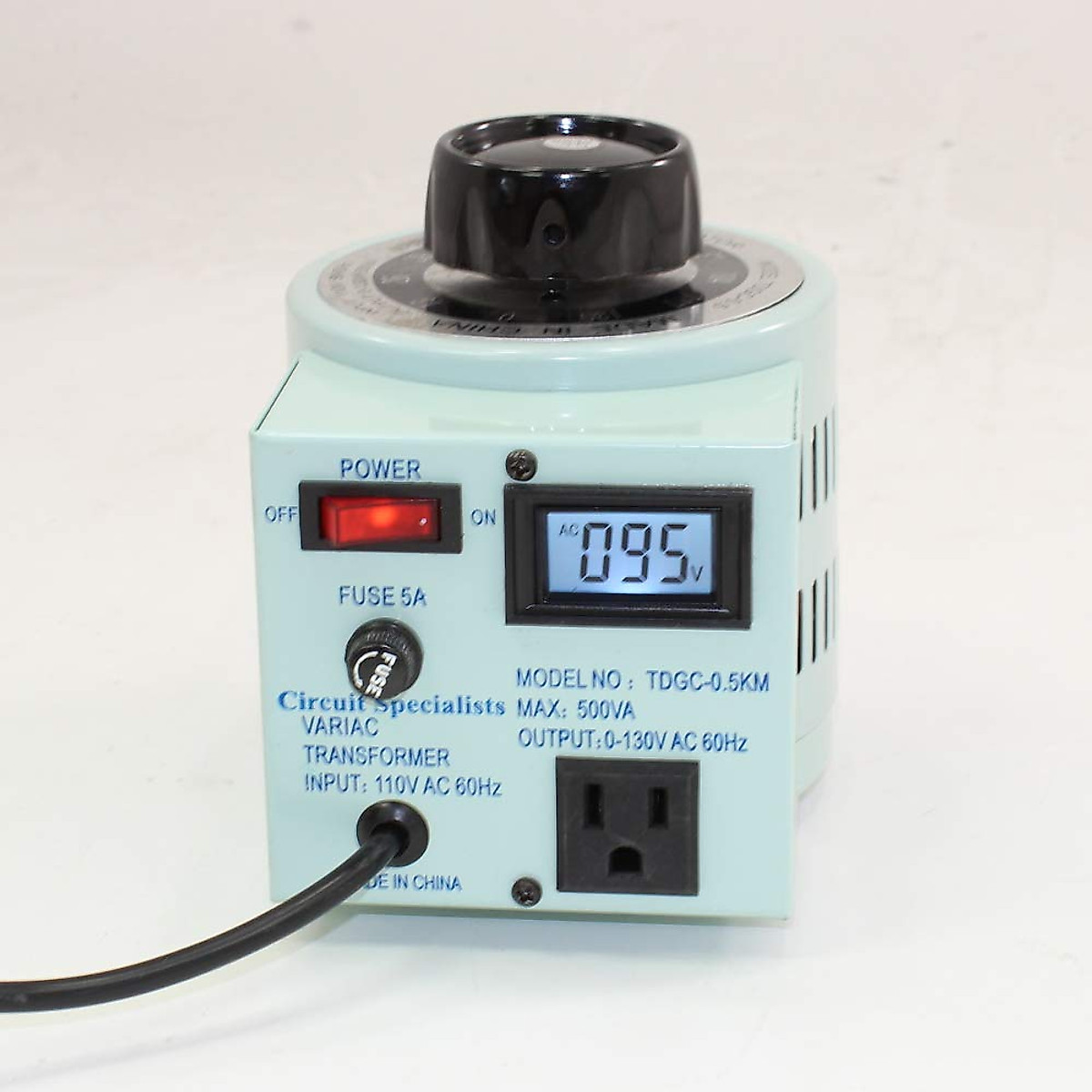Circuit Specialists | 5 Amp Variable Output Autotransformer with Digital Display - Power Supply - A Handy Item for Any Test Bench
