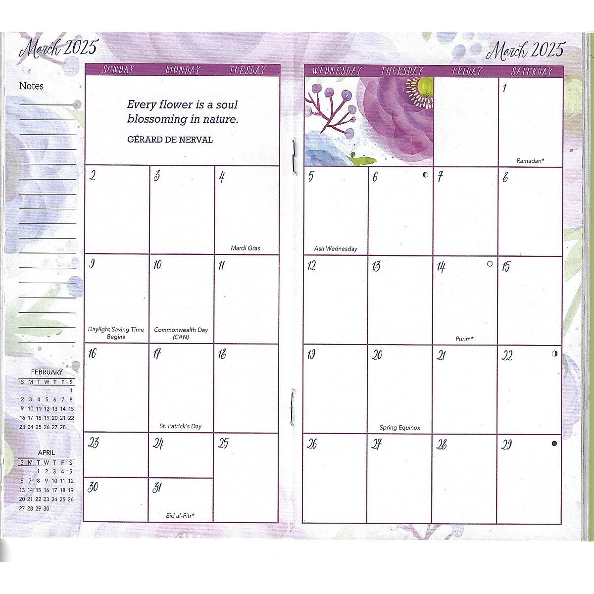 Floral Inspirations 2024-2025 Two Year Planner for Scheduling, Planning, and Organizing