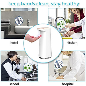 Automatic Foaming Soap Dispenser, Lotuze 15oz/450ml Touchless Foam Hand Soap Dispenser Rechargeable Electric Motion Sensor Liquid Soap Pump Hands Free Soap Dispenser for Kitchen, Bathroom