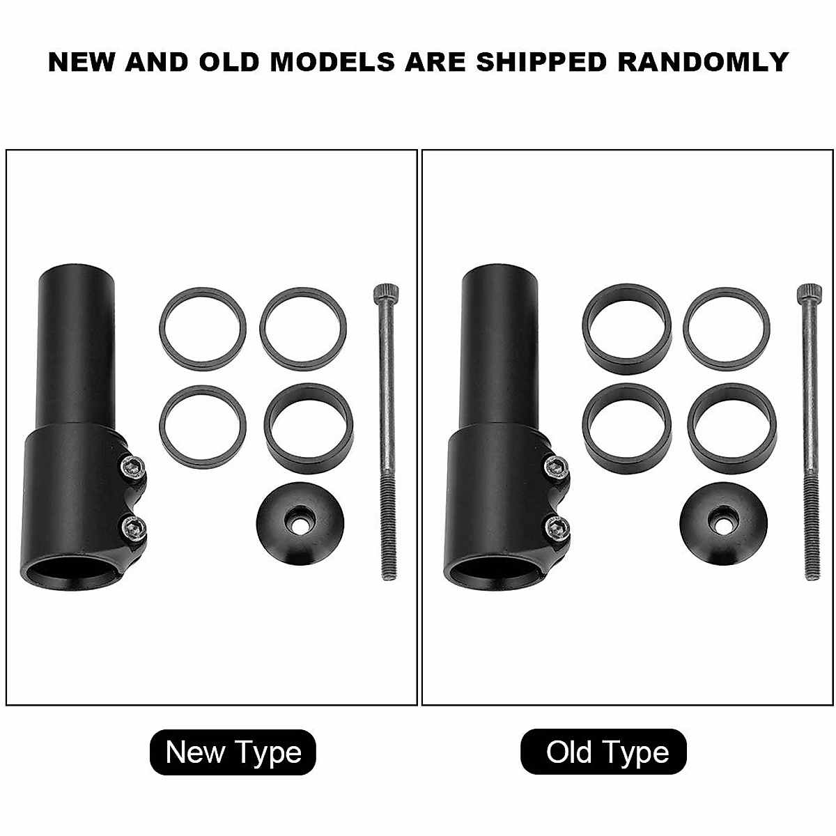 Bike Stem Riser Handlebar Extender, 4.7in Bicycle Handlebar Raiser Head Up Adapter, Aluminium Alloy Bike Stem Riser Fork Stem for Mountain Bike, Road Bike(Black)