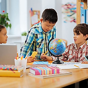 Educational World Globe for Kids Learning - 6 inch Spinning Globes of The World with Stand for Students Learning Geography, World Mova Globe Map Decorative Kids Room Classroom, Desk, Office or Home