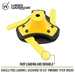Weed Warrior Push-N-Load 3-Blade Trimmer Head Accessory, Universal Fit