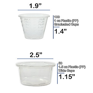 NSI Epoxy Resin Mixing Kit: 150 Plastic Cups and 150 Wood Sticks; 300 Piece Assortment of Disposable 1 oz and 1.5 oz Plastic Mixing Cups and Assorted Mixing Sticks.