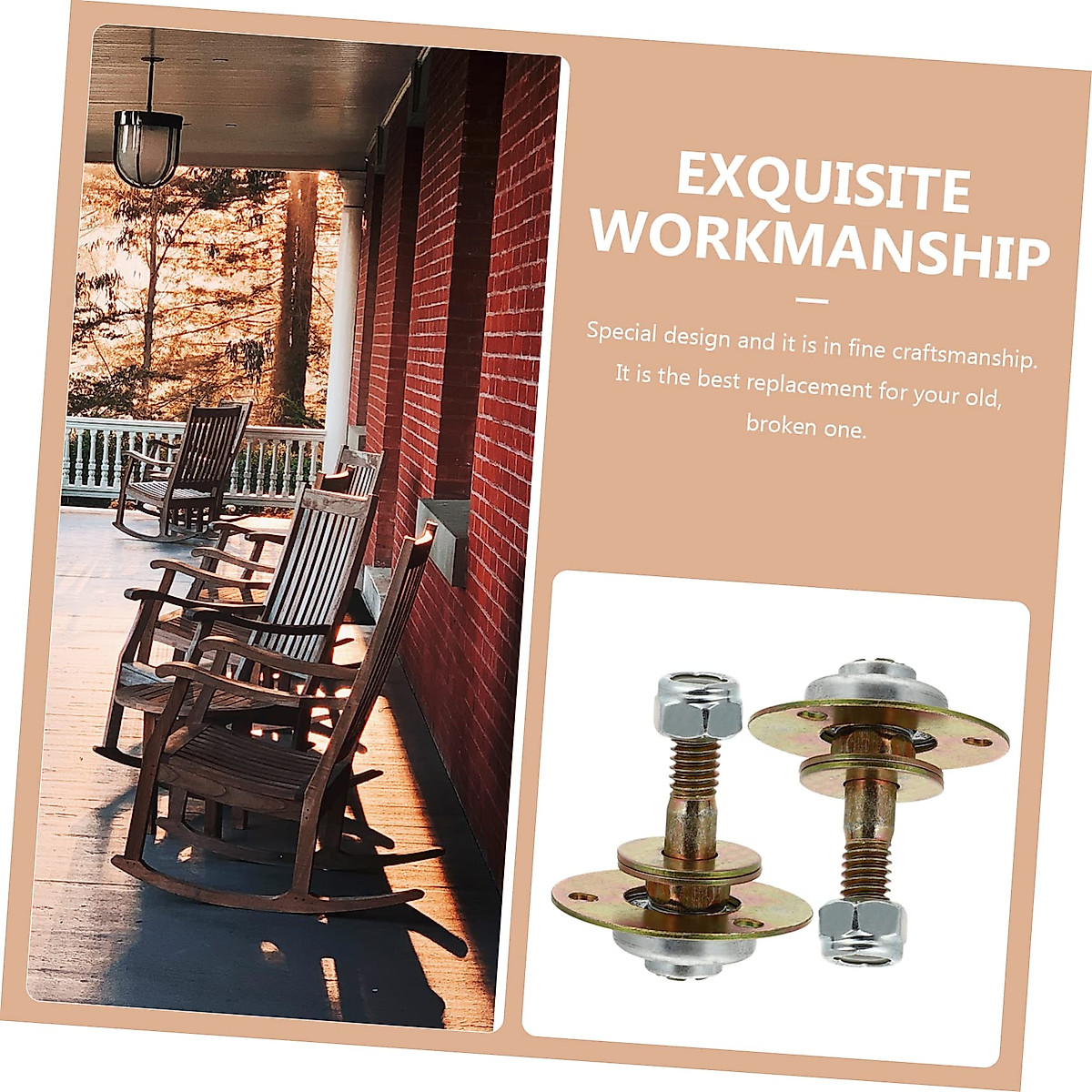 VINTORKY 4pcs Rocking Chair Bearing Rocking Chair Part Mechanic Accessories Mxmm Bearing Chair Linkage Threaded Bearing Furniture Connecting Fitting Iron Office Mechanical Screw