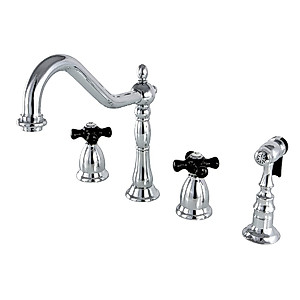 Kingston Brass KS1791PKXBS Duchess Widespread Kitchen Faucet, 8-1/2", Polished Chrome