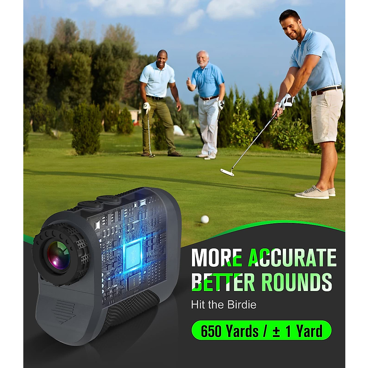 GAKOLF Laser Golf Rangefinder with Slope Switch and Fast Acquisition︱650 Yard Range Finder Golfing with Flag Lock Vibration and Magnetic for Golfers