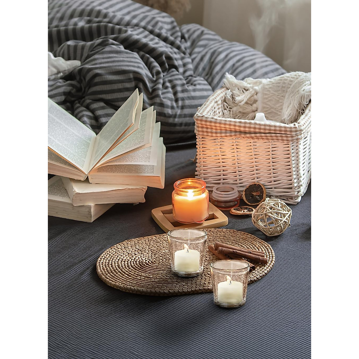 Serene Spaces Living 10-Hour Ivory Votive Candle, Unscented, Long-Burning Tea Light Candles for Weddings, Parties, Events, Restaurants & Bars, Set of 36