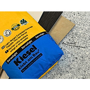 Kiesel Servolight Grey Acrylic Polymer Modified Thinset Mortar 33 lbs Bag Cement-Based Highly Flexible Self-Curring with Extended Coverage for Flooring Underlayment and Ceramic Tiles