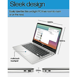 HP 2023 Newest Chromebook 14 Laptop, Intel Quad-Core Processor, 4GB RAM, 64GB eMMC, 14" HD Micro-Edge Display, Ultra Light, 4K Graphics, Anti-Glare, Wi-Fi, Chrome OS, Bundle with JAWFOAL