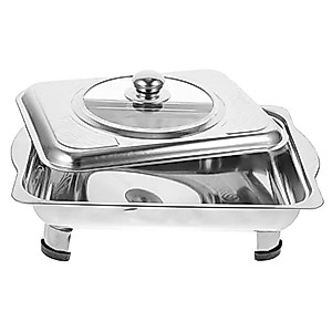 Homoyoyo 1pc Buffet Tray Heated Suit Snack Set Pan with Lid Chafing Trays Warming Tray with Lids Buffet Food Trays Simple Tray Kitchen Food Holder Classic Food Holder Steam Chocolate Plate