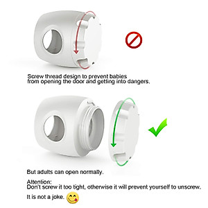 Uxoz Door Knob Safety Cover, 4 Pack Baby Safety Door Handle Cover, Screw Thread Design, Reusable, Reliable Solution to Prevent Kids from Popping Off The Covers