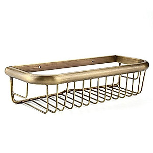 Yosoo Solid Copper Bathroom Shelf,Wall Mount Bathroom Shelf 30cm Solid Copper Shower Basket Bath Soap Shampoo Storage Holder