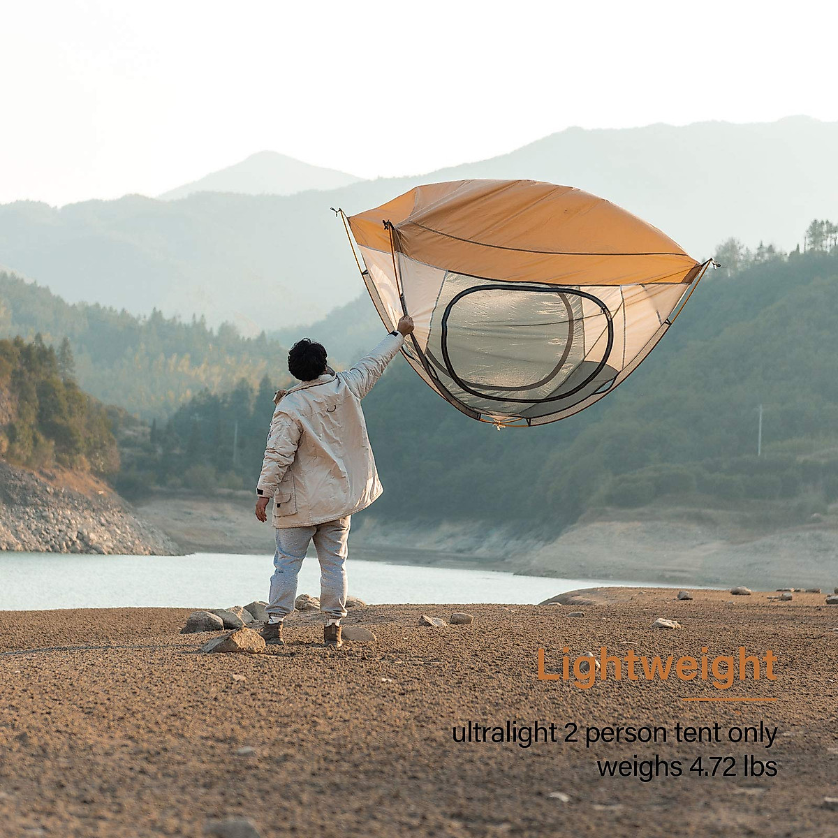 BISINNA 2 Person Camping Tent Lightweight Backpacking Tent Waterproof Windproof Two Doors Easy Setup Double Layer Outdoor Tents for Family Camping Hunting Hiking Mountaineering Travel