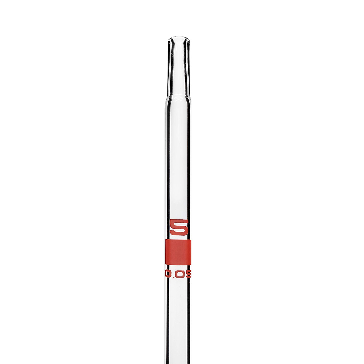 EISCO Serological Pipette, 5ml - Class A, Tolerance ±0.030ml - White Graduations - Color Code, Red - Calibrated for Delivery to Jet - Borosilicate Glass