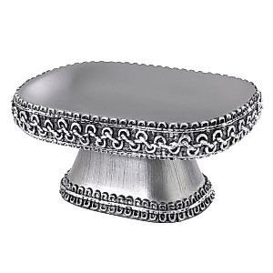 Avanti Linens Braided Medallion Silver and Grey Resin Soap Dish