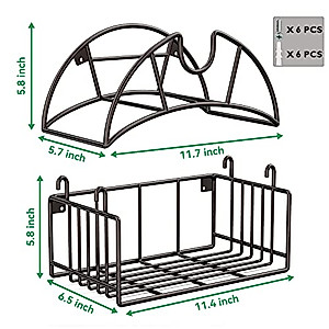 Lamir Hose reel Garden Hose holder with Tool Storage Basket, Heavy Duty Metal Water Hose holder Wall Mount, Garden Water Hose Reel Storage for Outer Yards and Garden Lawns