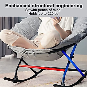 OAKHAM Comfy Saucer Chair, Folding Faux Fur Lounge Chair for Bedroom and Living Room, Flexible Seating for Kids Teens Adults, X-Large, Rock-Grey